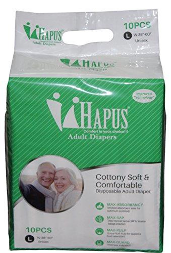 Hapus Premium Adult Diaper Large (Pack of 10 Hapus - NavaFresh - United ...