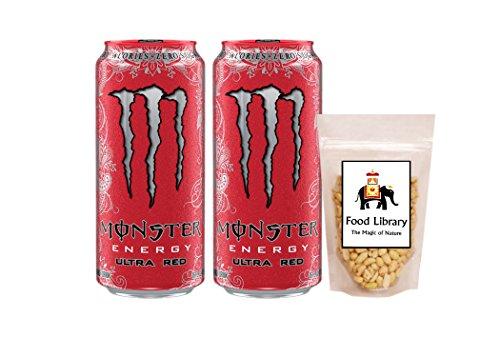 Monster Energy Drink Ultra Red Can (Imported), 500ml - Pack of 2 + Food ...