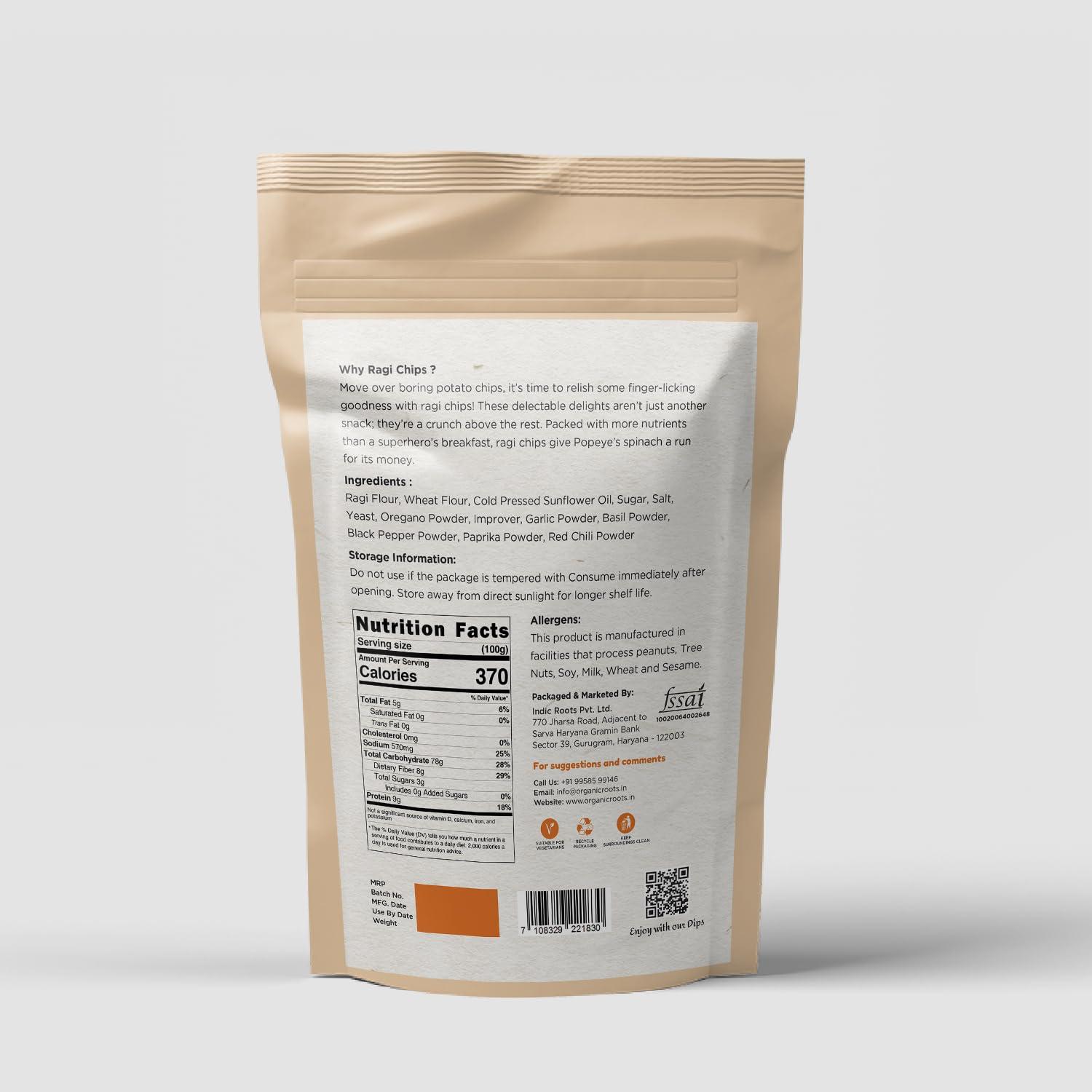 Organic Roots Pita Chips Ragi Organic Roots - NavaFresh - United States